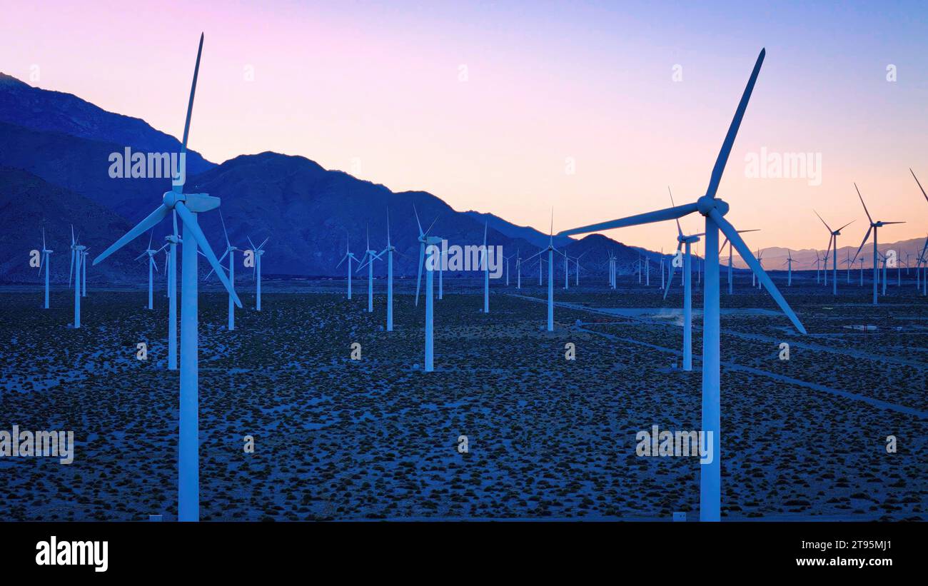 The famous windmills of Palm Springs California aerial view - PALM ...