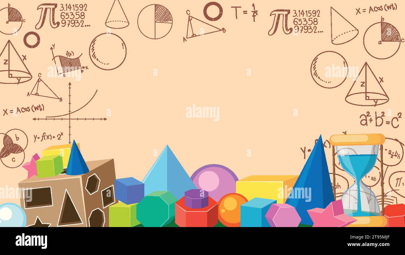Math Theme Blank Banner with Math Tools illustration Stock Vector Image ...