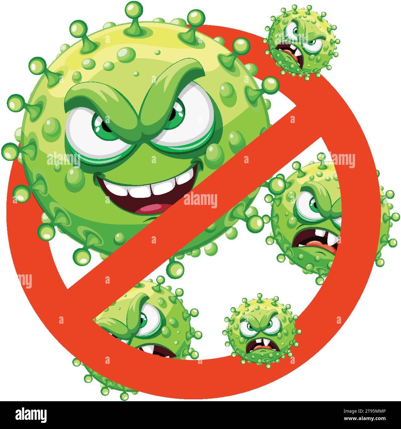 Illustration of a cartoon monster representing bacteria, germs, and ...