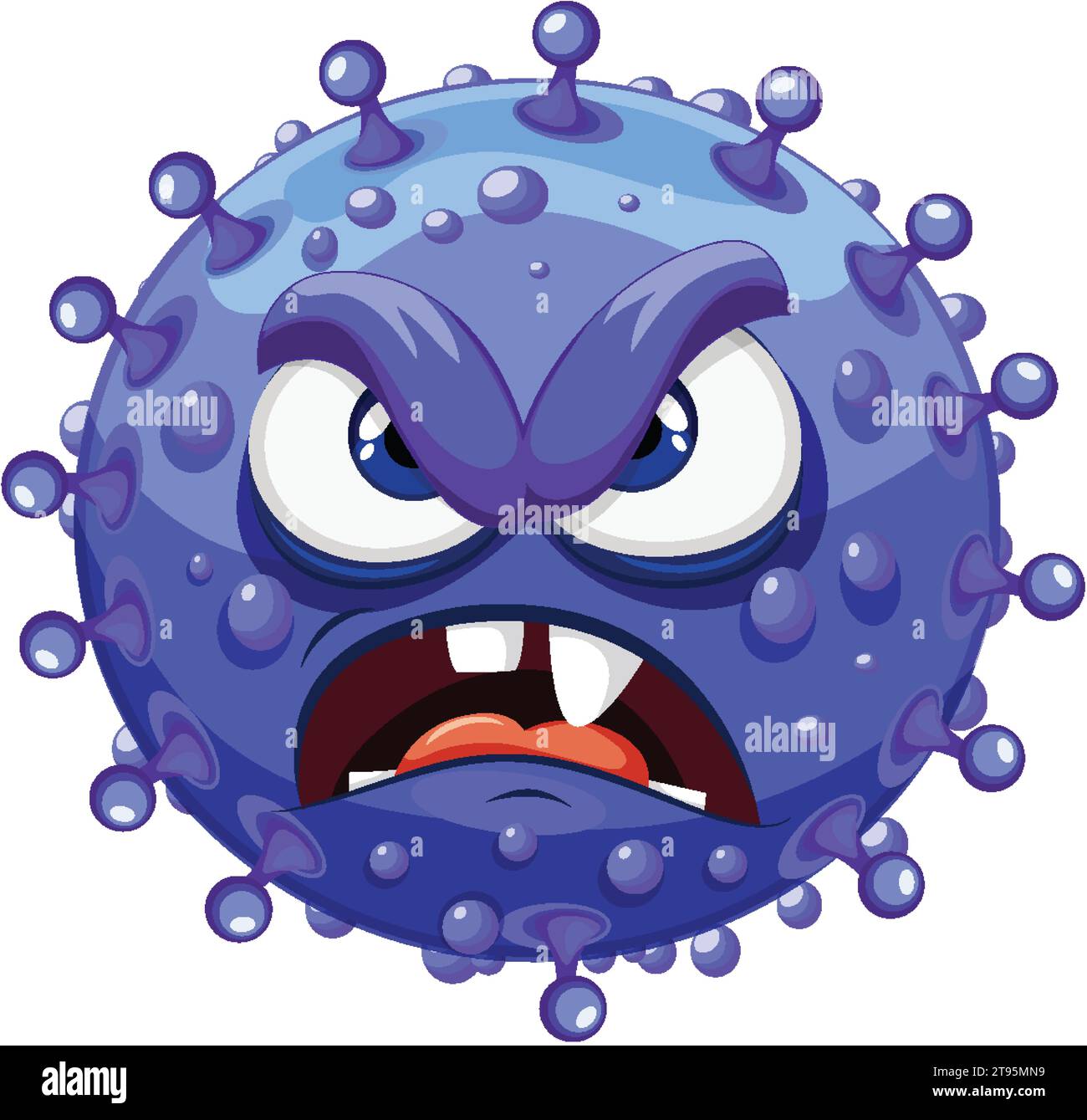 A whimsical cartoon character of a purple monster germ Stock Vector ...