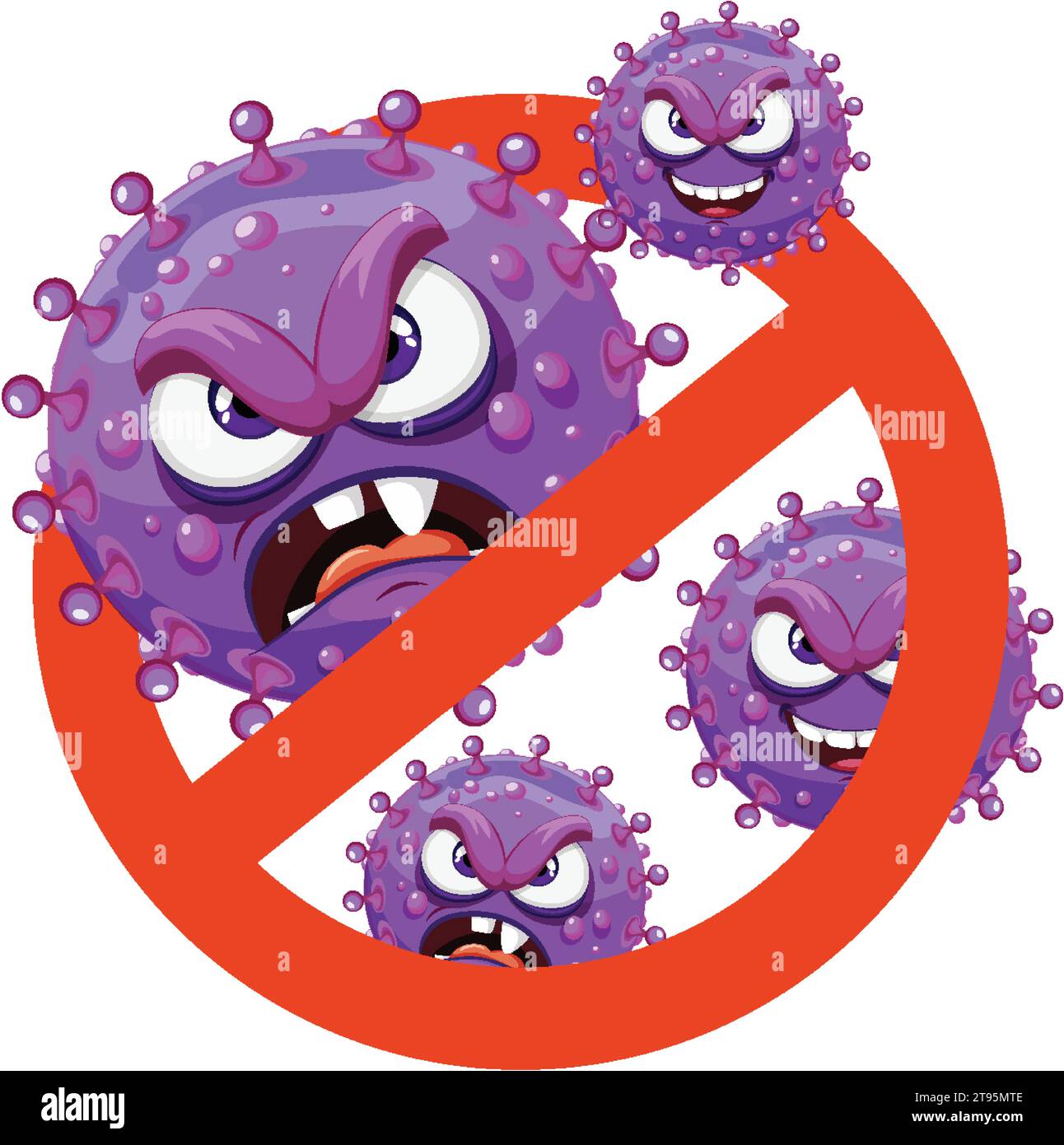 A vector cartoon illustration of a monster-like bacteria germ virus ...