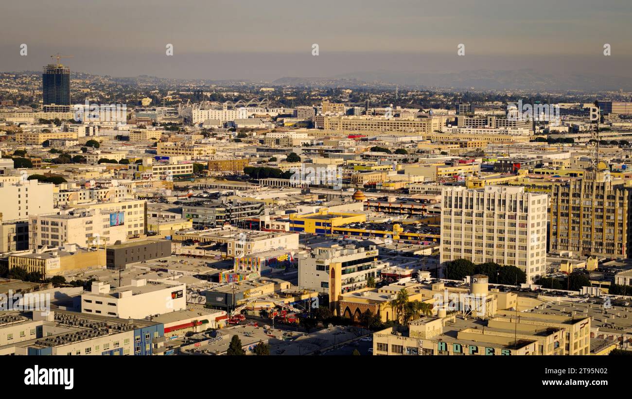 Flight over Downtown Los Angeles on a sunny day - Los Angeles Drone ...