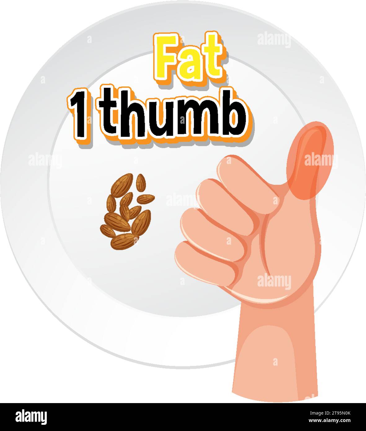 A Healthy Eating Concept: One Thumb of Fat illustration Stock Vector ...