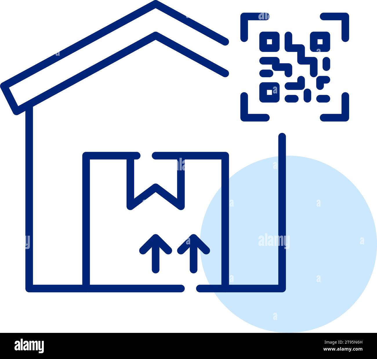 Qr code on warehouse. Contactless parcel tracking services. Pixel ...