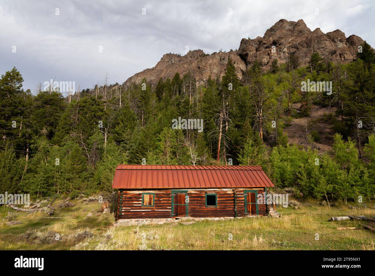 A building at the Double D Ranch near the mining ghost town of Kirwin ...