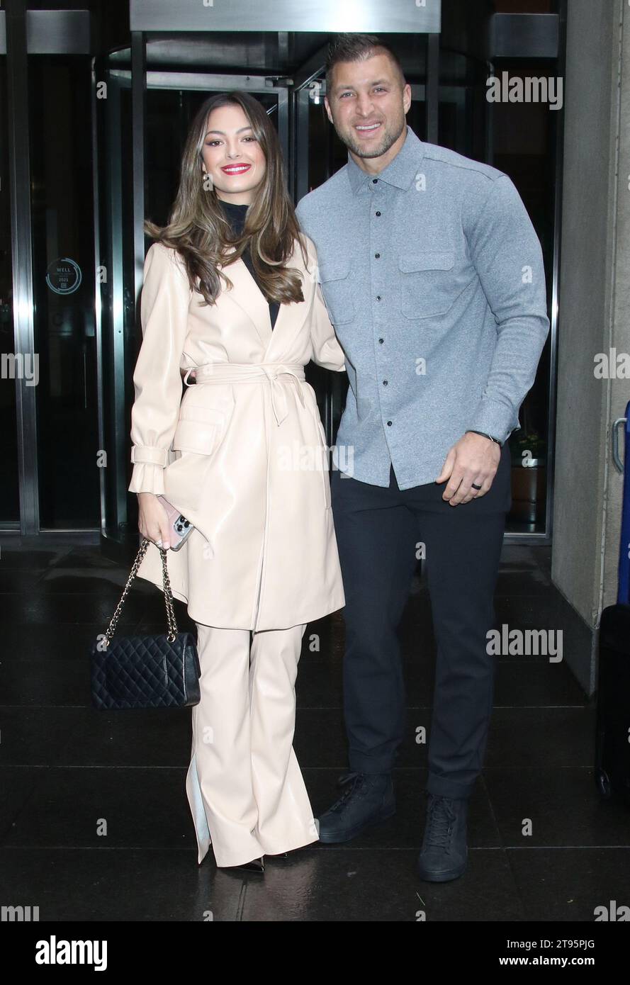 NEW YORK, NOVEMBER 22: Tim Tebow and Demi-Leigh Tebow seen at Fox ...