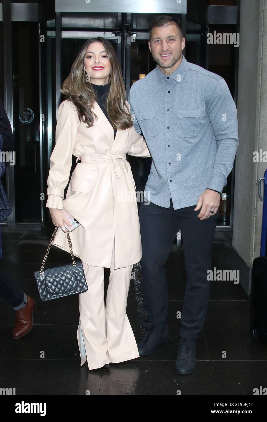 NEW YORK, NOVEMBER 22: Tim Tebow and Demi-Leigh Tebow seen at Fox ...