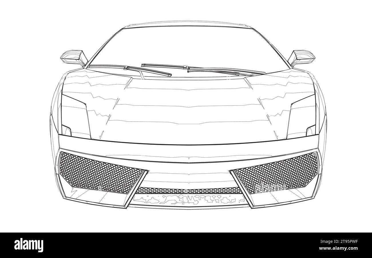 Coupe sport car vector template. Sport car blueprint. Car on white ...