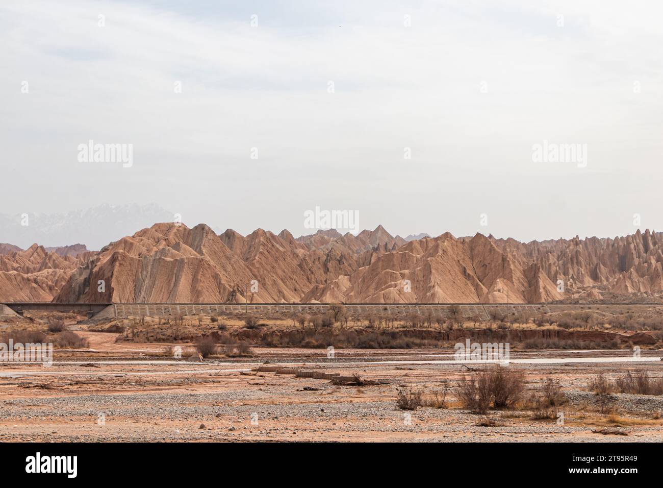Underground red rocks exposed to the surface due to tectonic movements ...