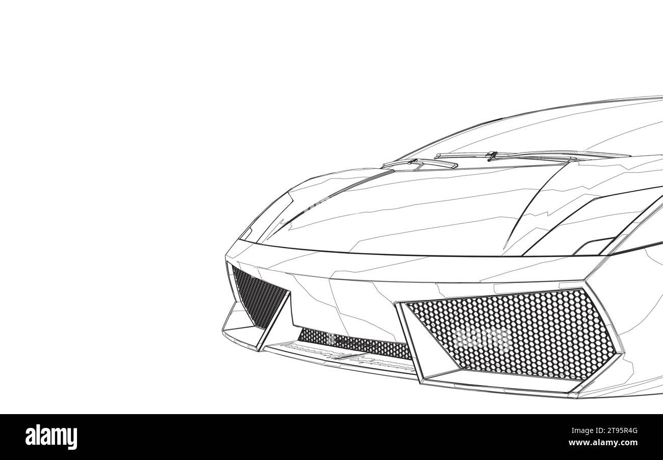 Coupe sport car vector template. Sport car blueprint. Car on white ...