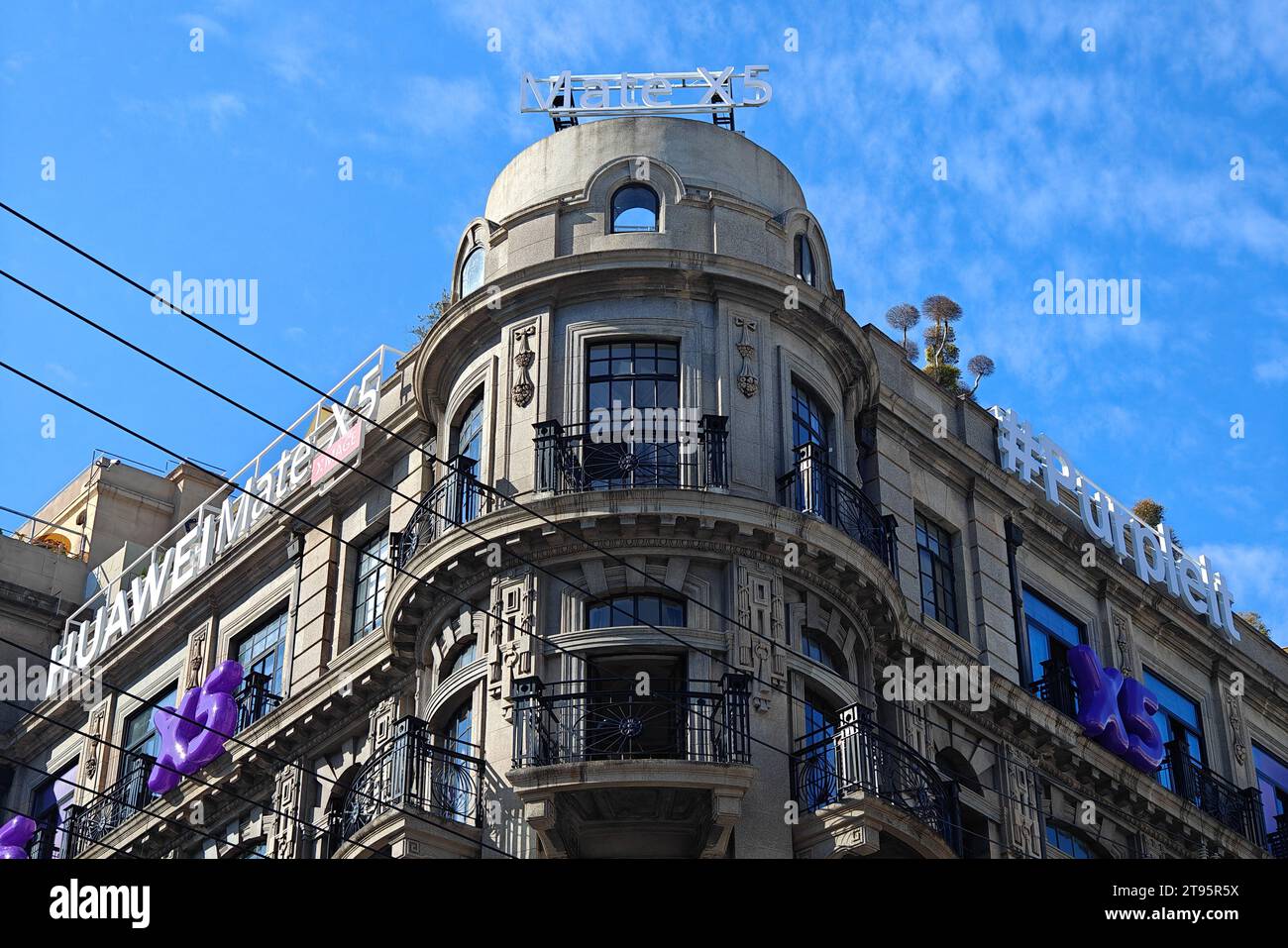 SHANGHAI, CHINA - NOVEMBER 23, 2023 - An advertisement for Huawei's ...