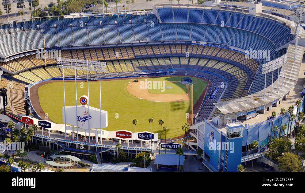Dodgers Stadium Los Angeles from above - Los Angeles Drone footage ...