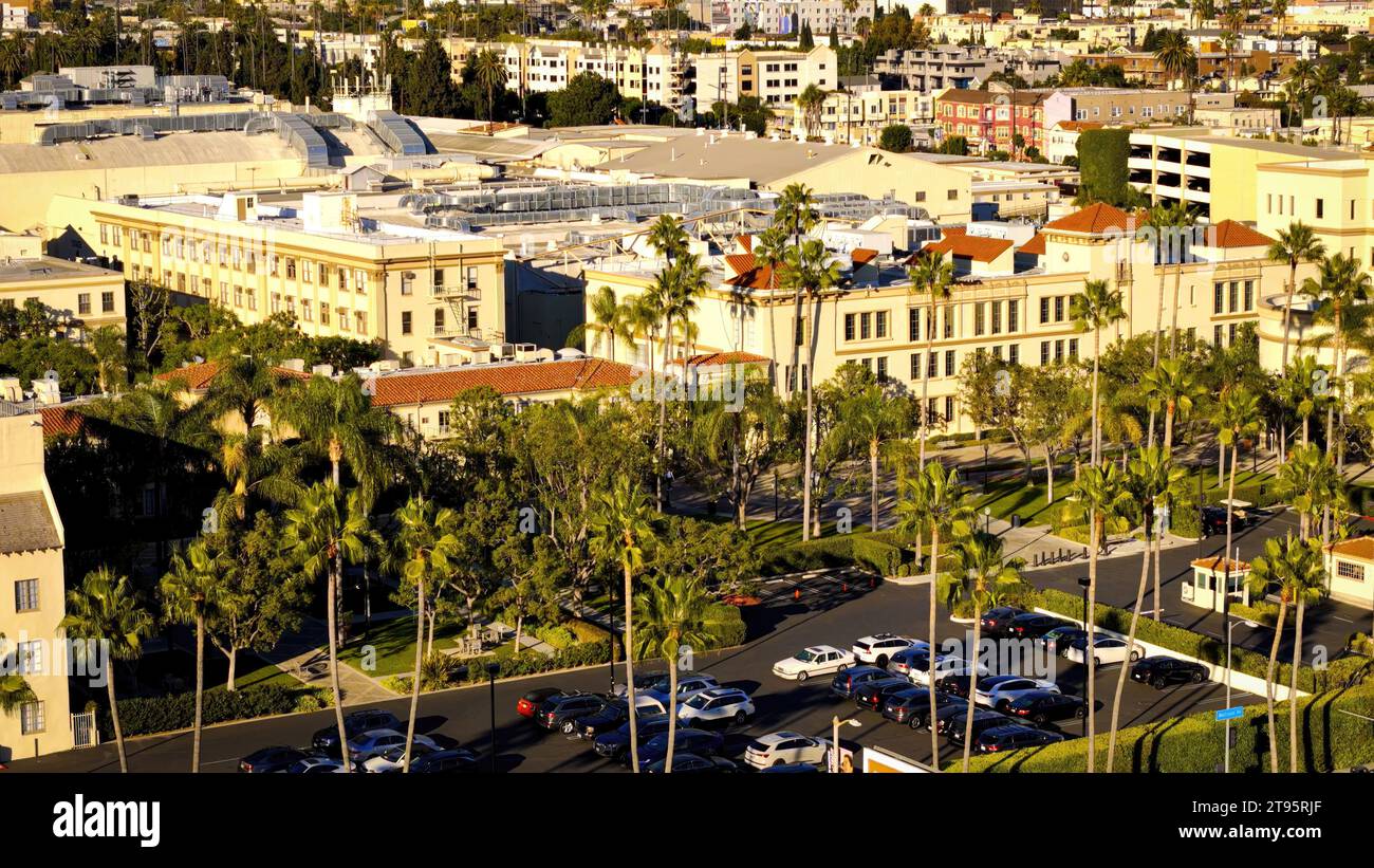 Melrose Gate of the Paramount Studios aerial view - Los Angeles Drone ...