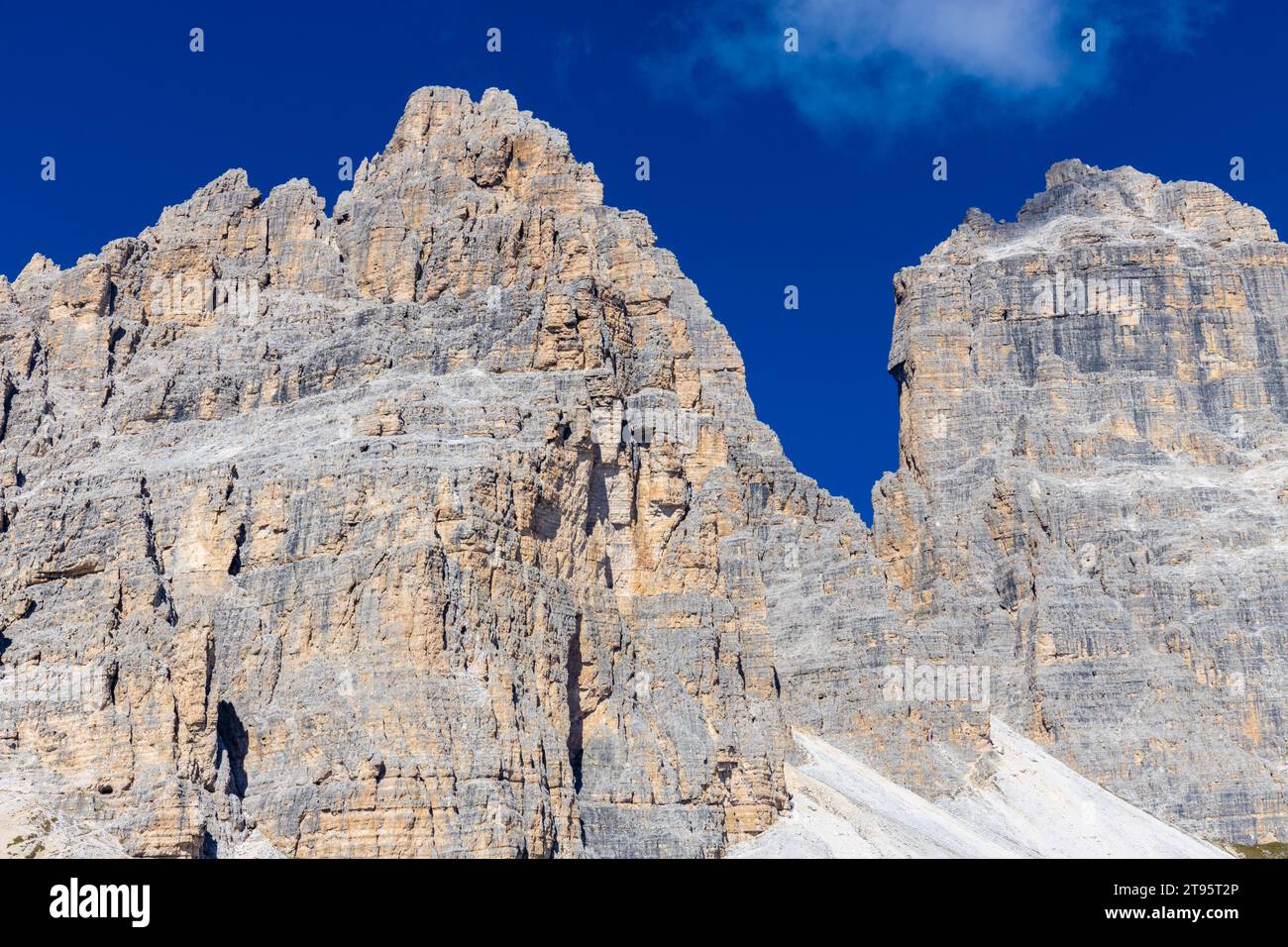 Dolomiti Alps beautiful mountain landscape in summer. Rocky tower ...