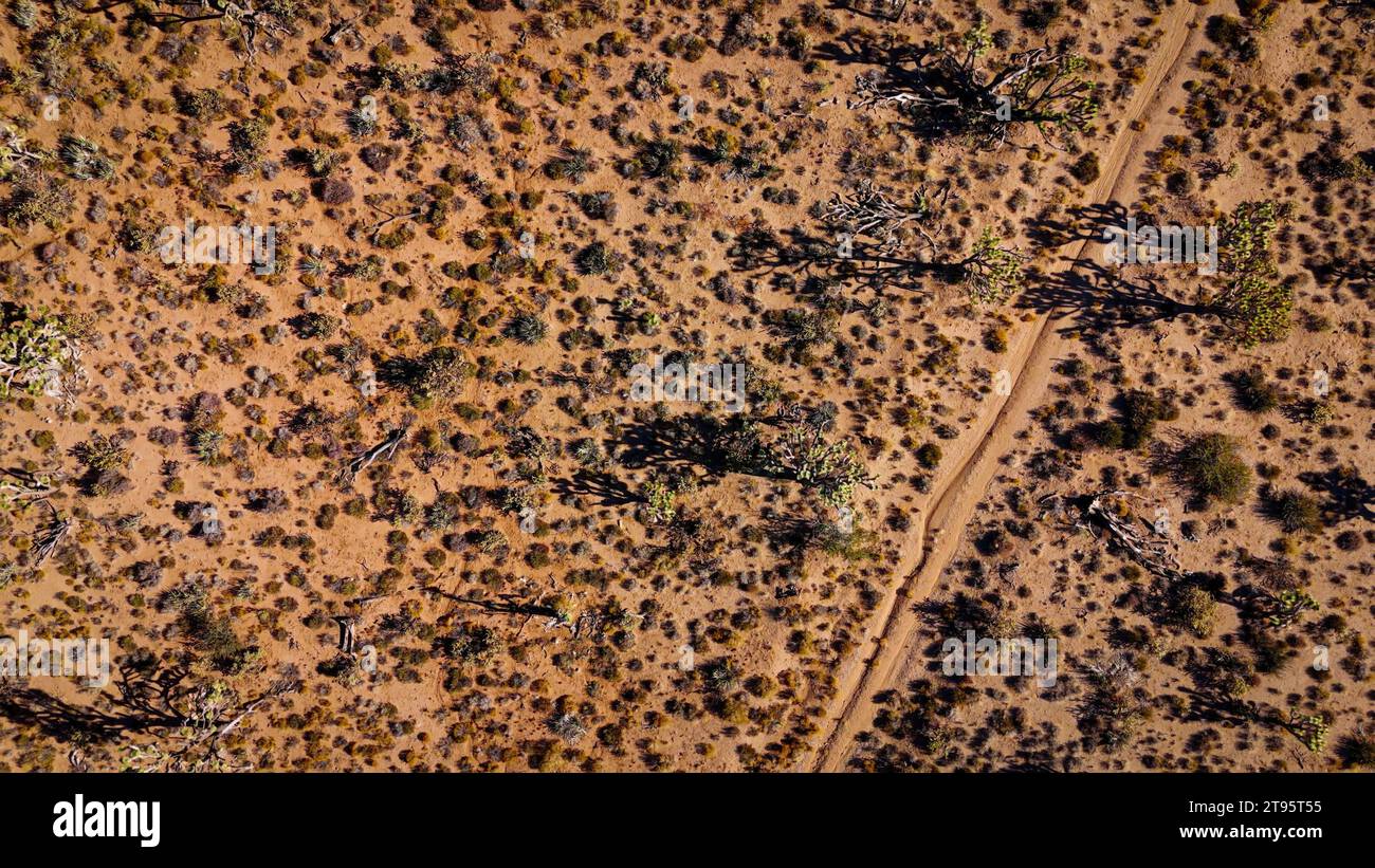 Desert of Arizona from above with its dry landscape - aerial view Stock ...