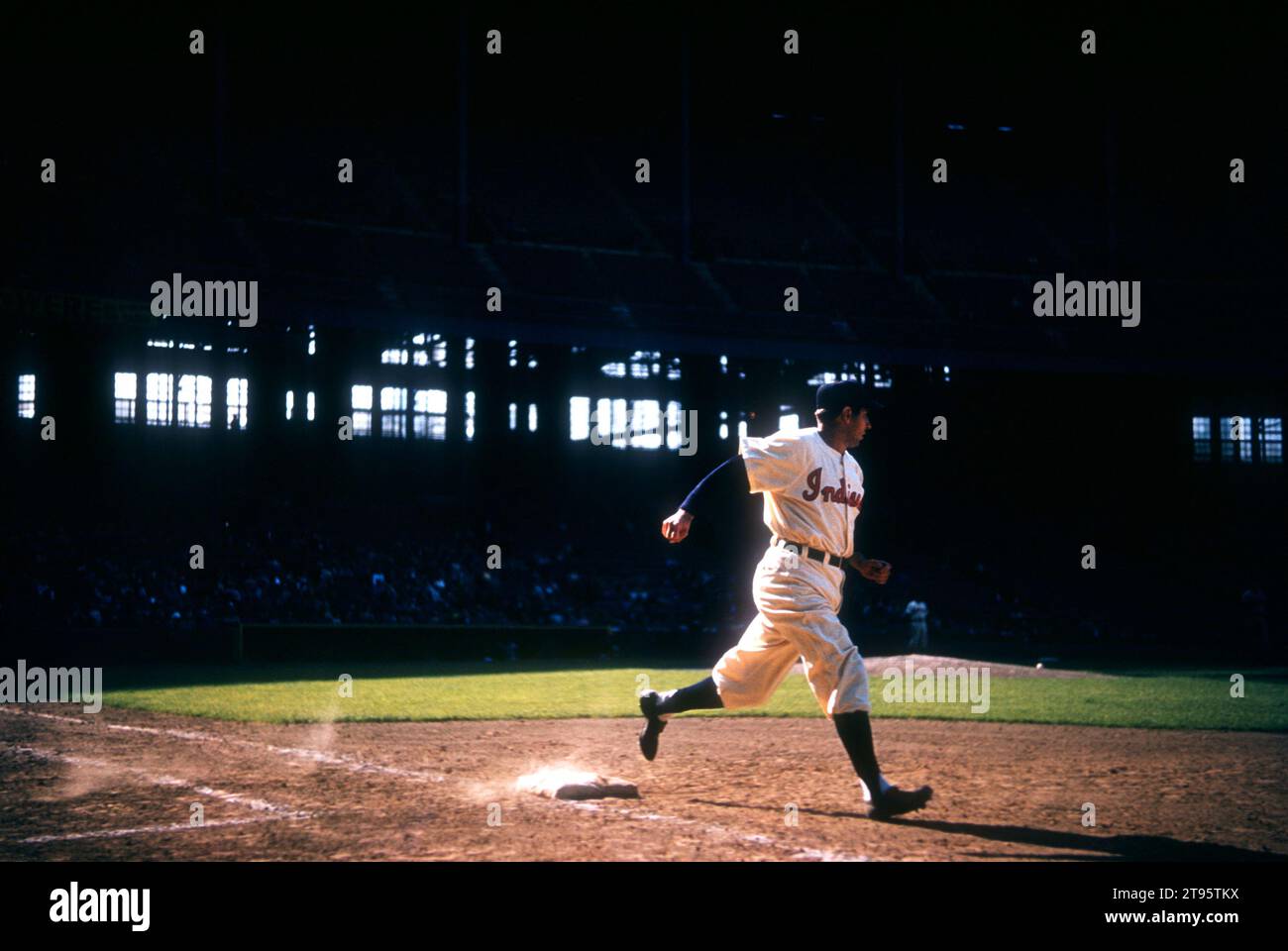 CLEVELAND, OH - MAY 26: Sam Dente #36 of the Cleveland Indians rounds ...