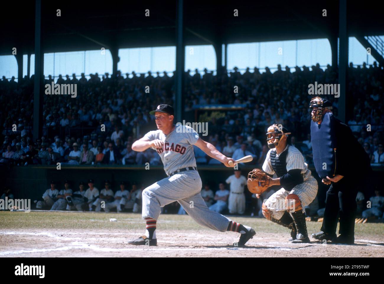FL - MARCH, 1956: Bob Nieman #18 of the Chicago White Sox swings at the ...