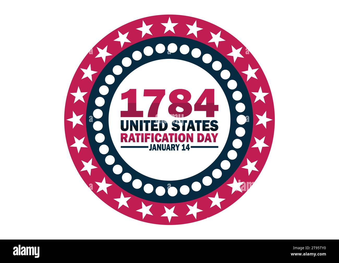 Ratification Day in United States Vector illustration. January 14, 1784 ...