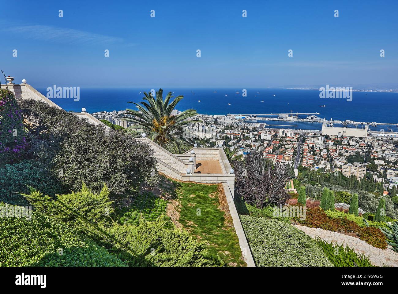 Haifa, Israel - October 22, 2023: Panorama of the Bahai Gardens and ...