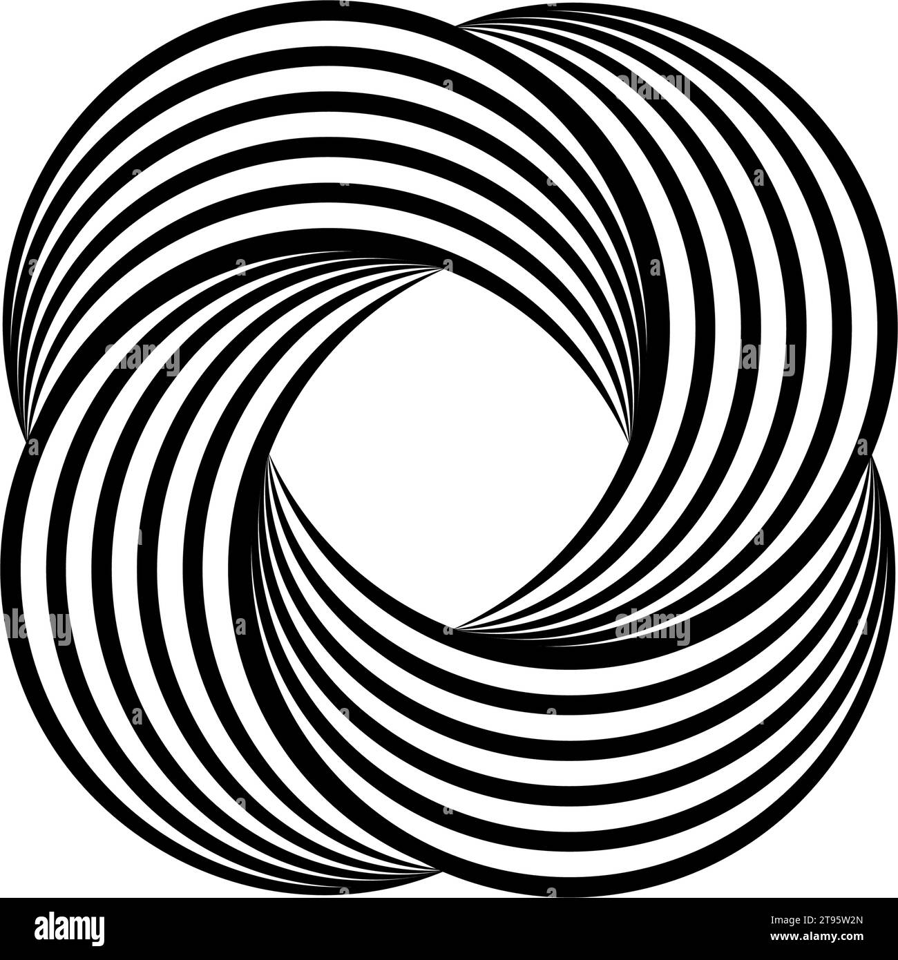 Impossible symbol. Rounded square linear shape. Infinite knot sign ...