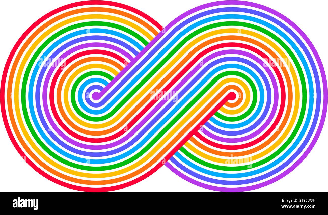 Rainbow Infinity sign. Colorful mobius eternal symbol. Stylized moebius ...