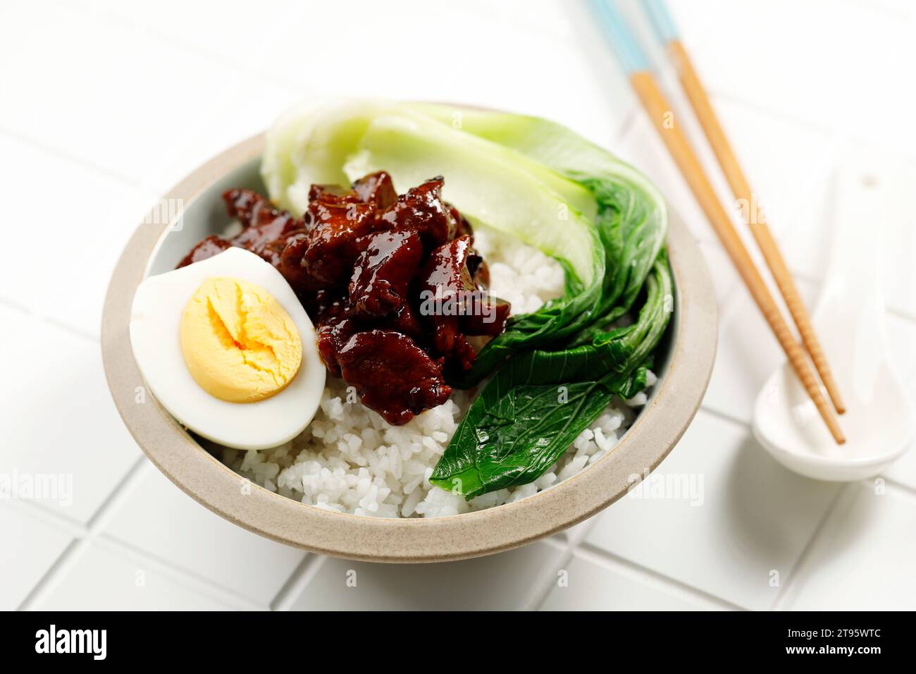 Braised Meat Rice Lu Rou Fan, Stewed Pork Over Cooked Rice Famous in ...