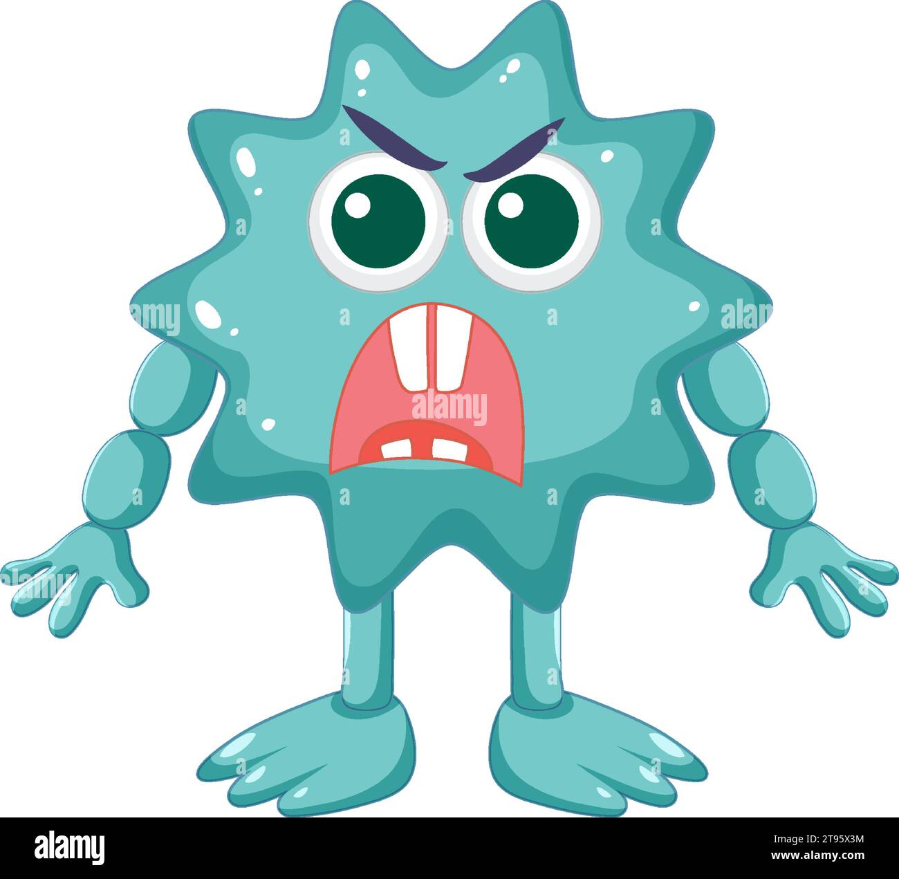 A fun and vibrant vector cartoon character with spiky blue fur Stock ...