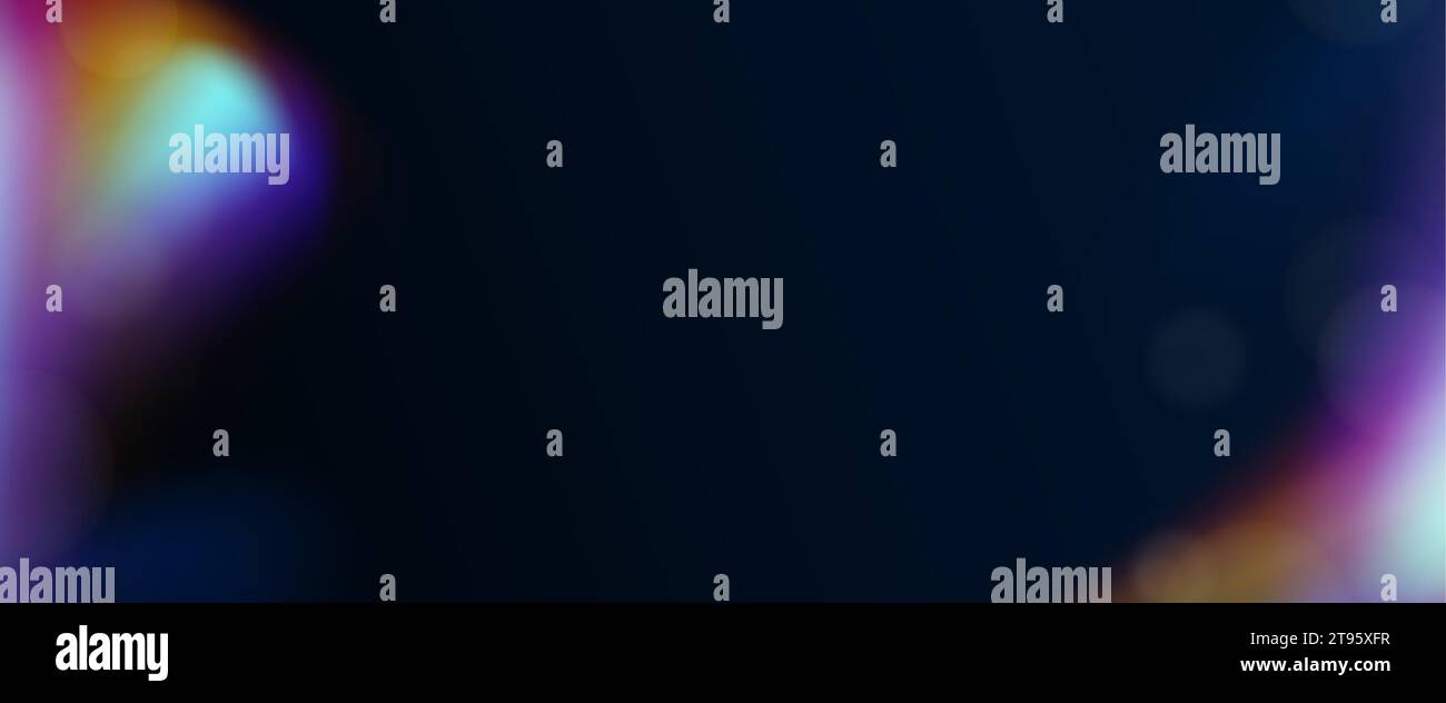 Black background with abstract iridescent gradient. Vector realistic ...