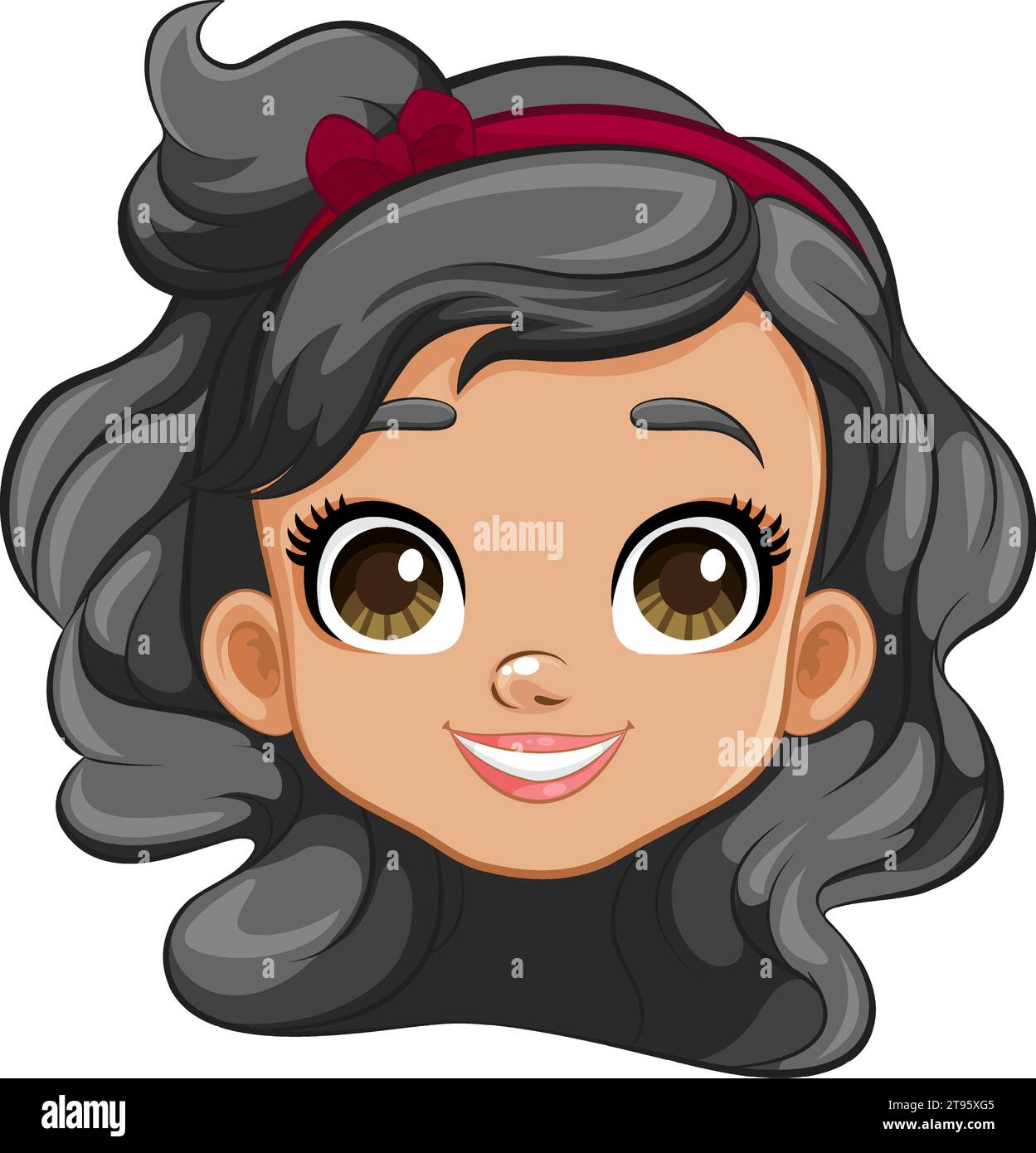 A cheerful vector illustration of a charming girl Stock Vector Image ...