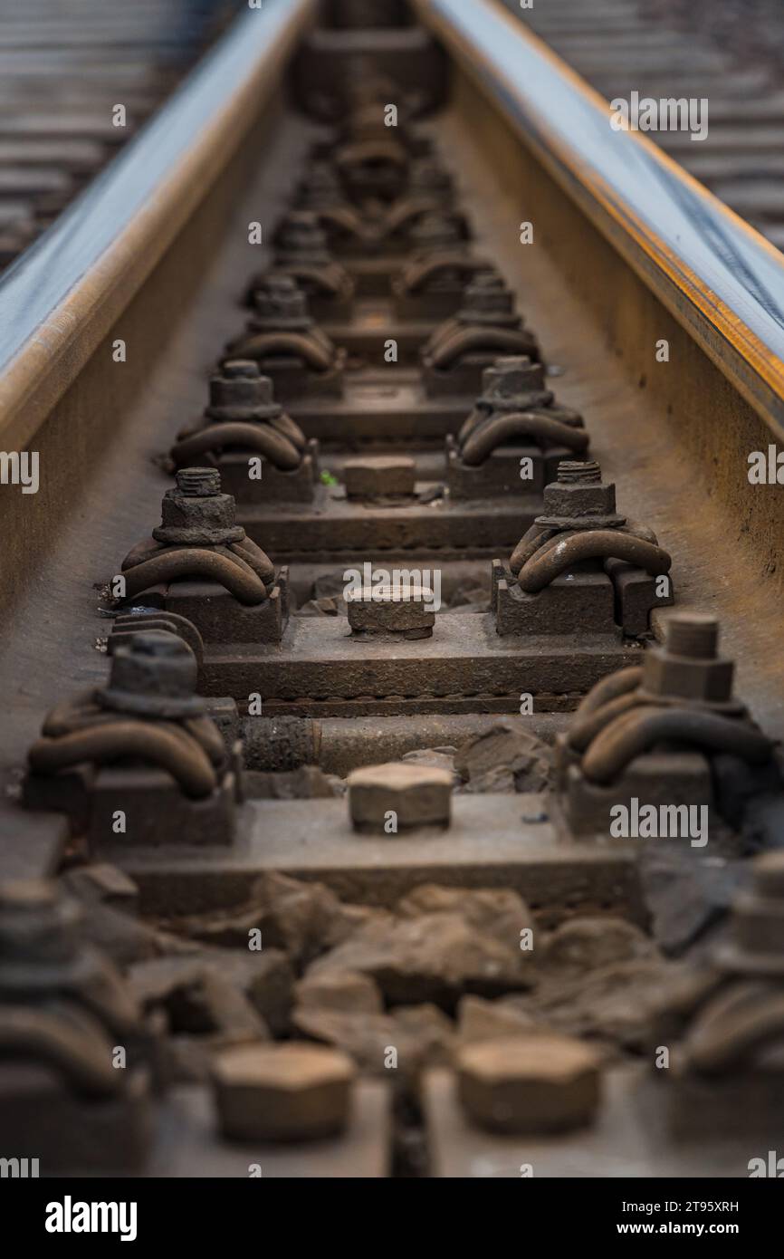 The mottled railway tracks in Beimu Town, Neijiang City, Sichuan ...