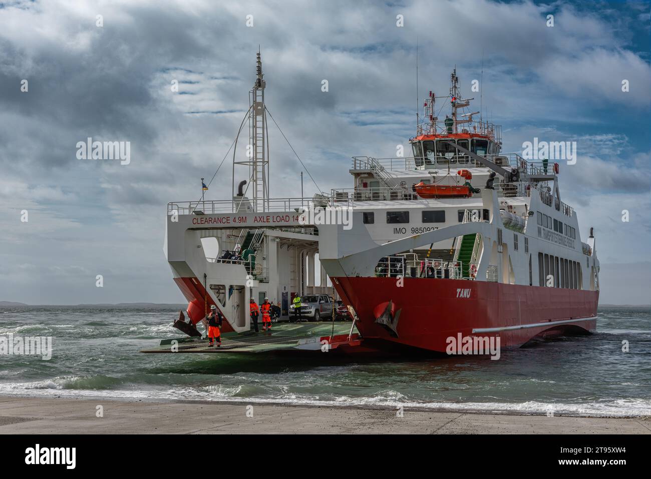 Large car ferry from Punta Delgada to Tierra del Fuego, Argentina Stock ...