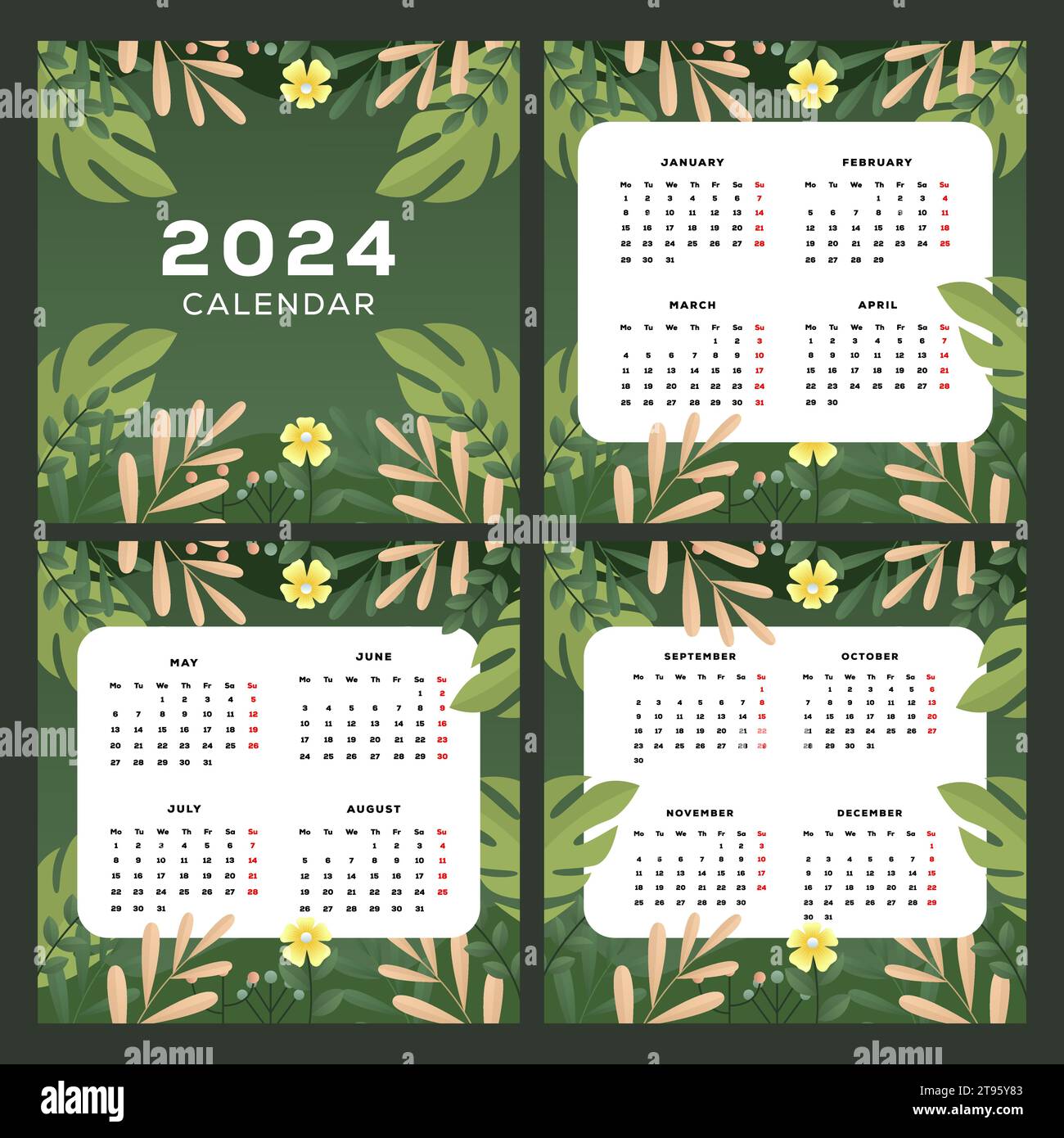Calendar 2024 year october Stock Vector Images - Alamy