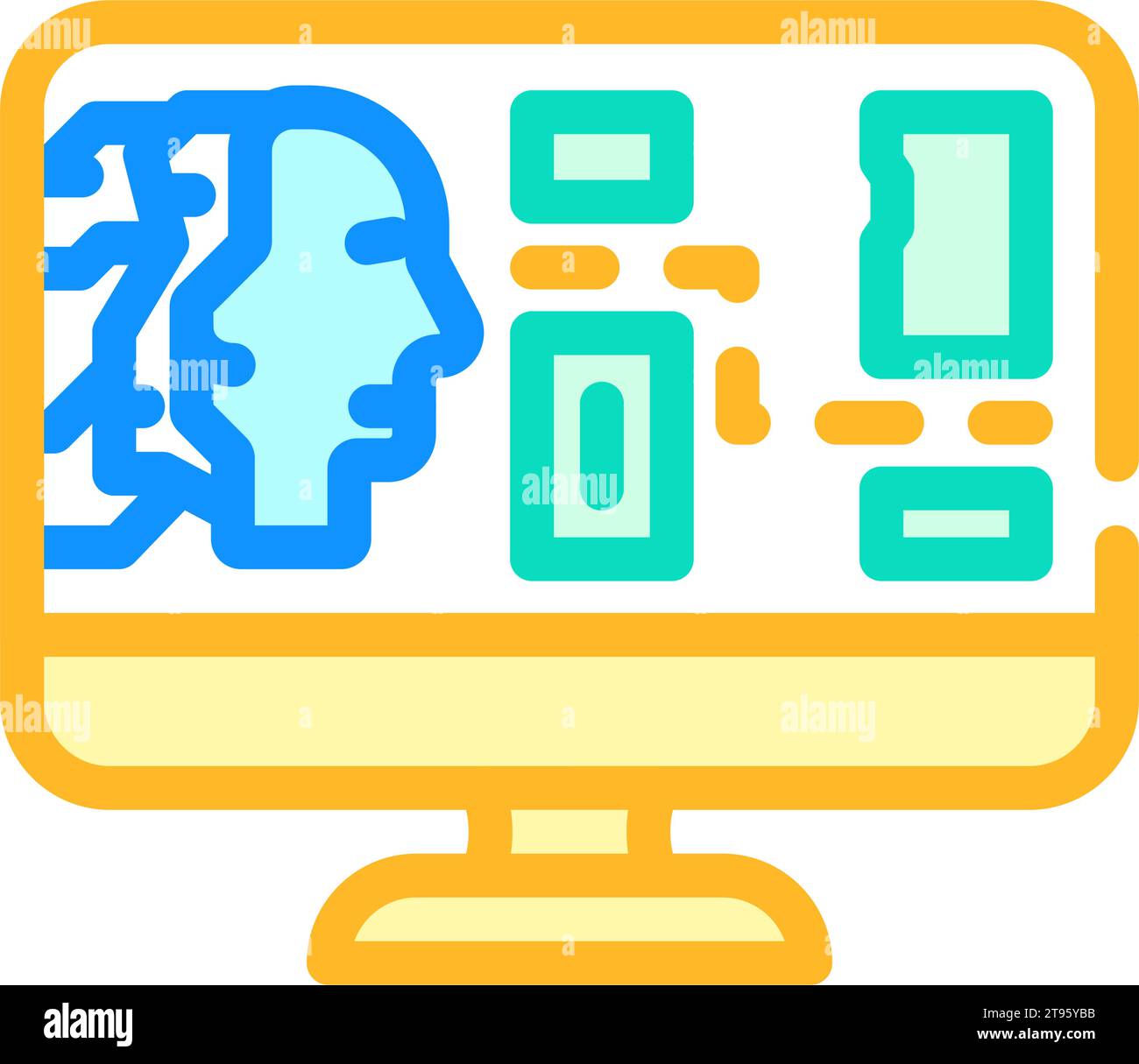 ai routing autonomous delivery color icon vector illustration Stock ...