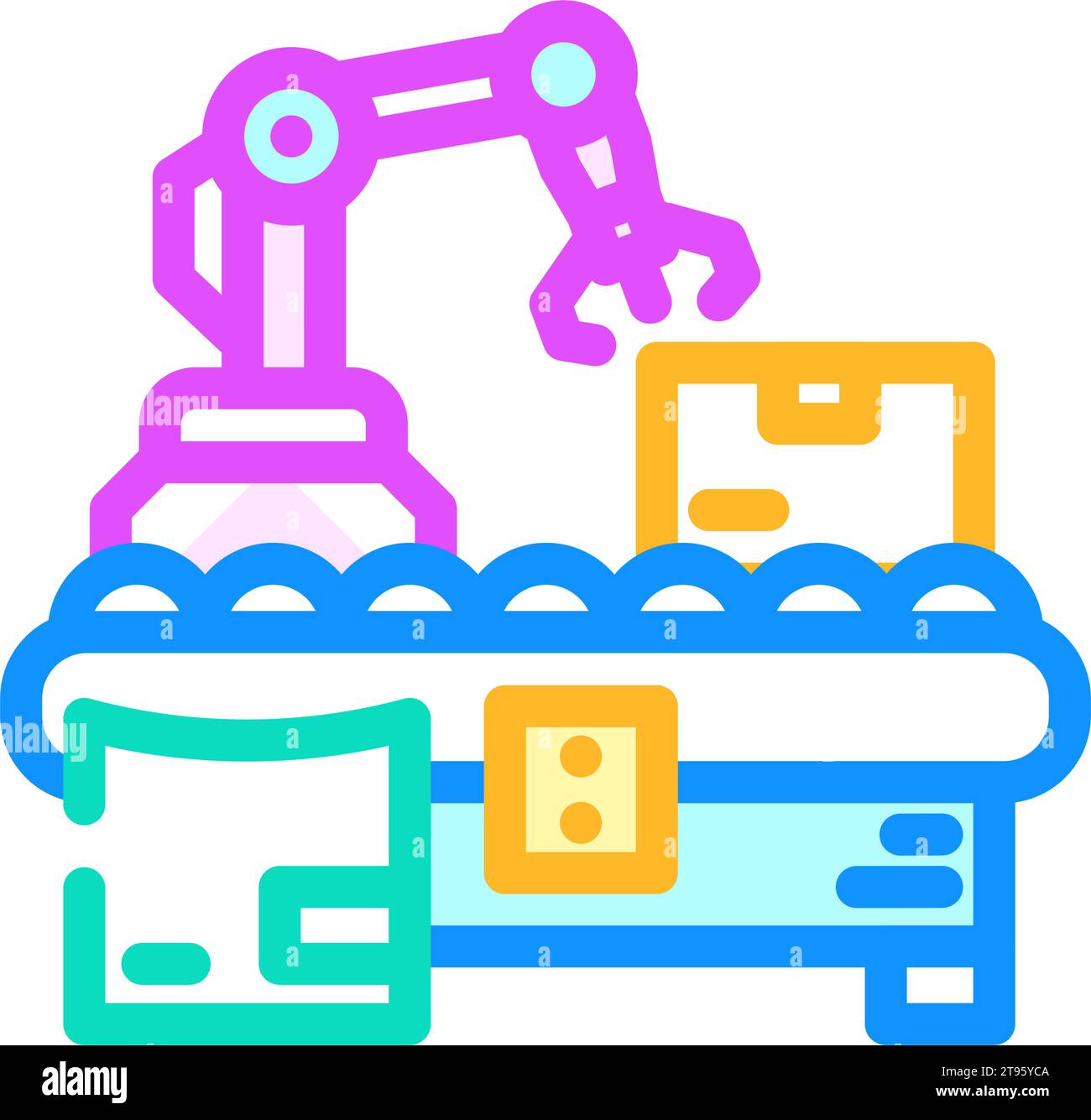 parcel sorting autonomous delivery color icon vector illustration Stock ...