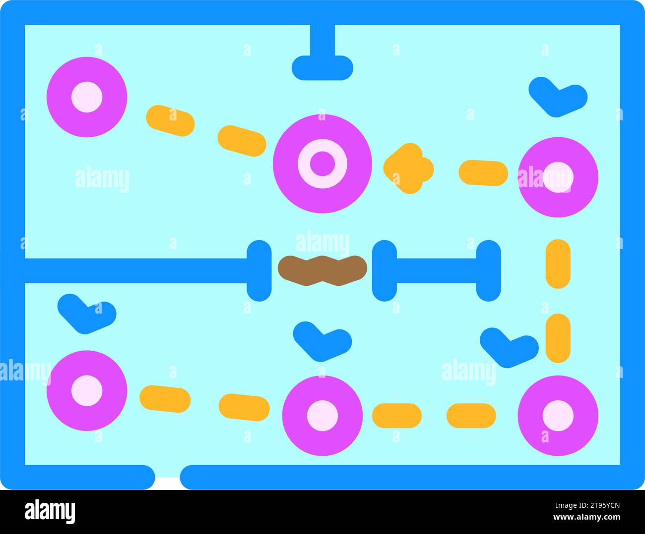 route optimization autonomous delivery color icon vector illustration ...