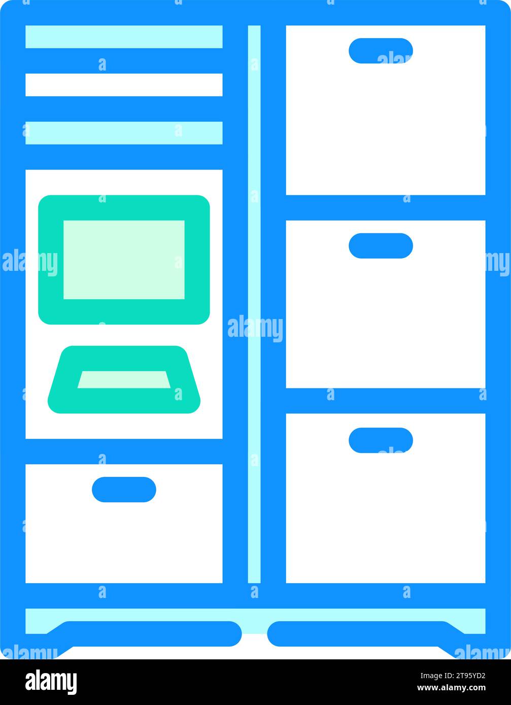 smart lockers autonomous delivery color icon vector illustration Stock ...