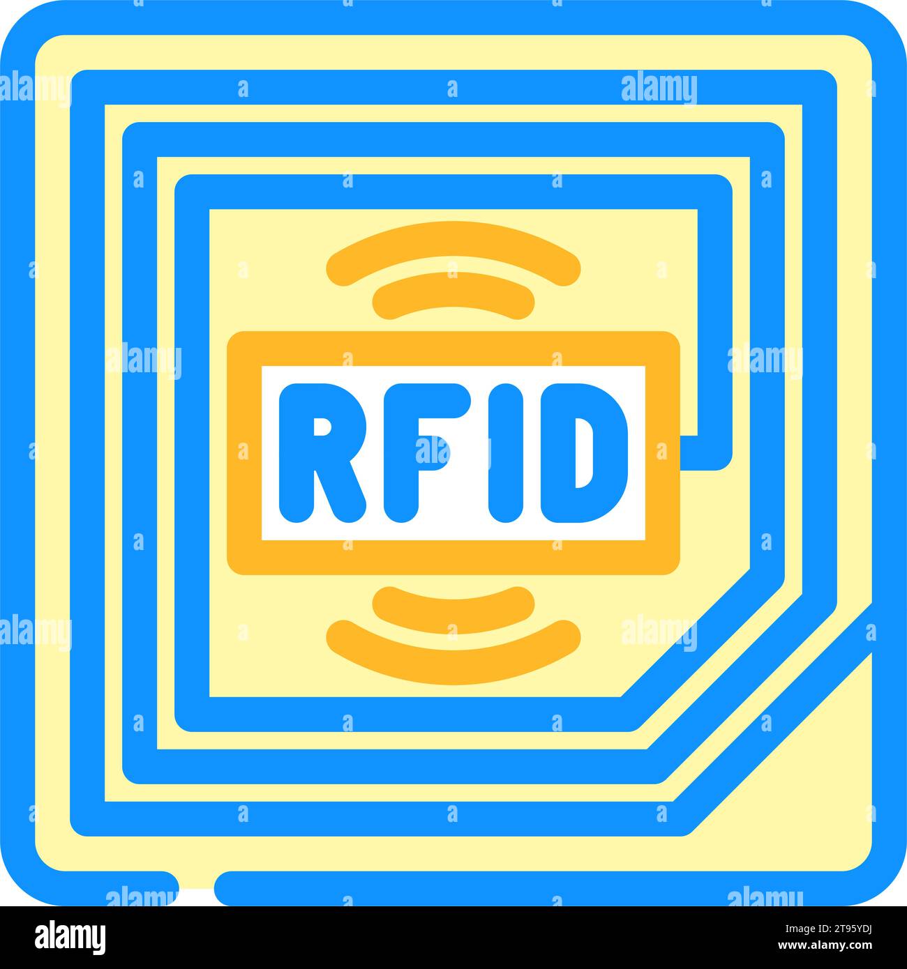 rfid tracking autonomous delivery color icon vector illustration Stock ...