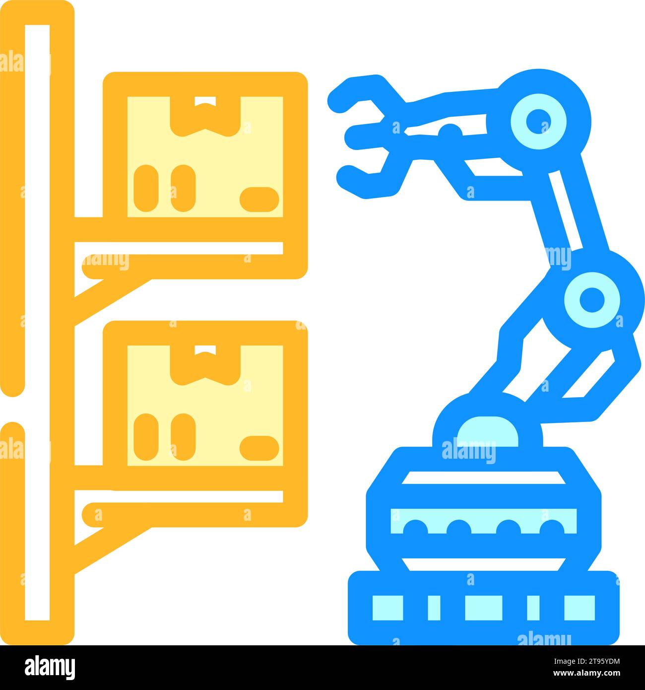 automated warehouse autonomous delivery color icon vector illustration ...