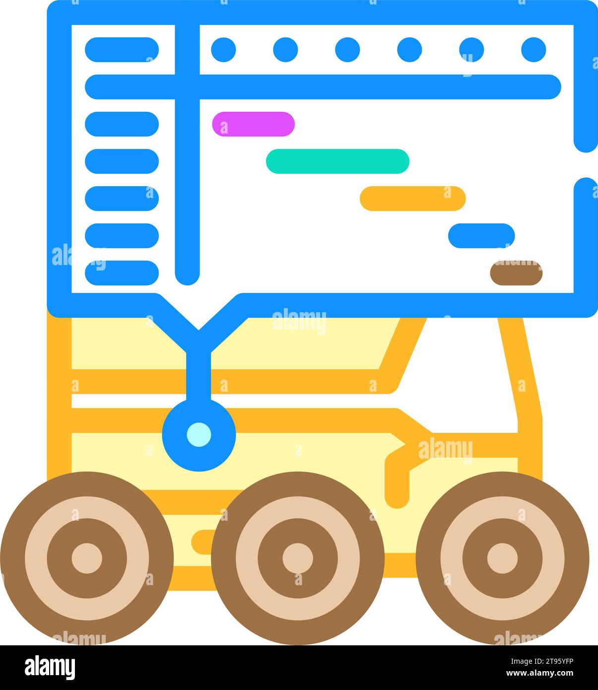 delivery scheduler autonomous color icon vector illustration Stock ...
