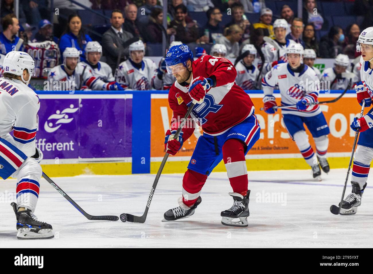Rochester, New York, USA. 25th Nov, 2023. Laval Rocket forward Joel ...