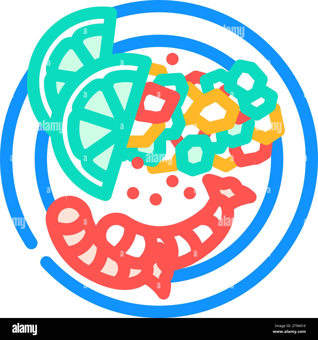 ceviche mexican cuisine color icon vector illustration Stock Vector ...