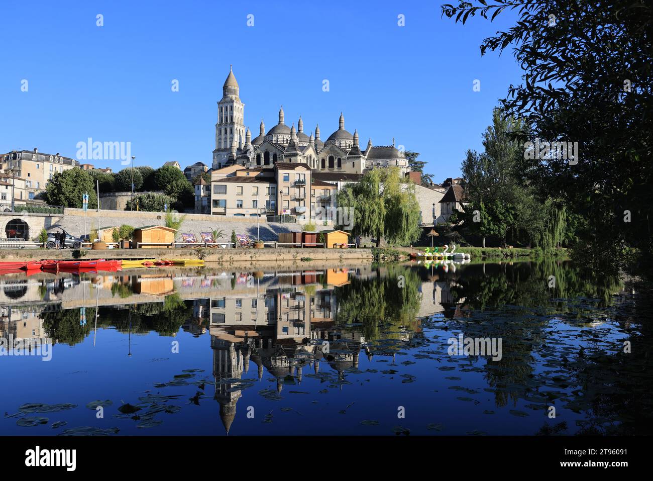 The Saint-Front Cathedral of Périgueux near the Isle River. Catholic ...