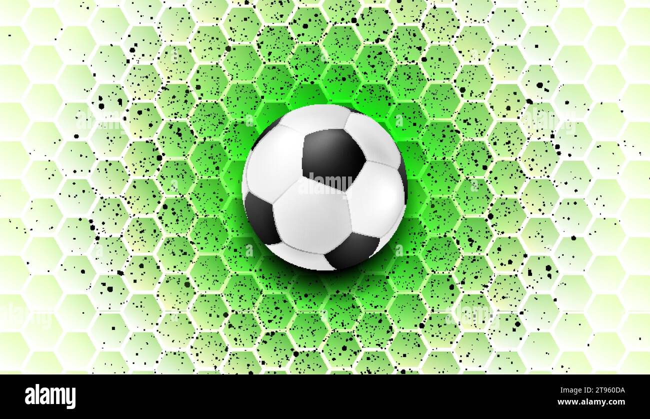 Abstract green sport background with black dots and soccer ball. Vector ...