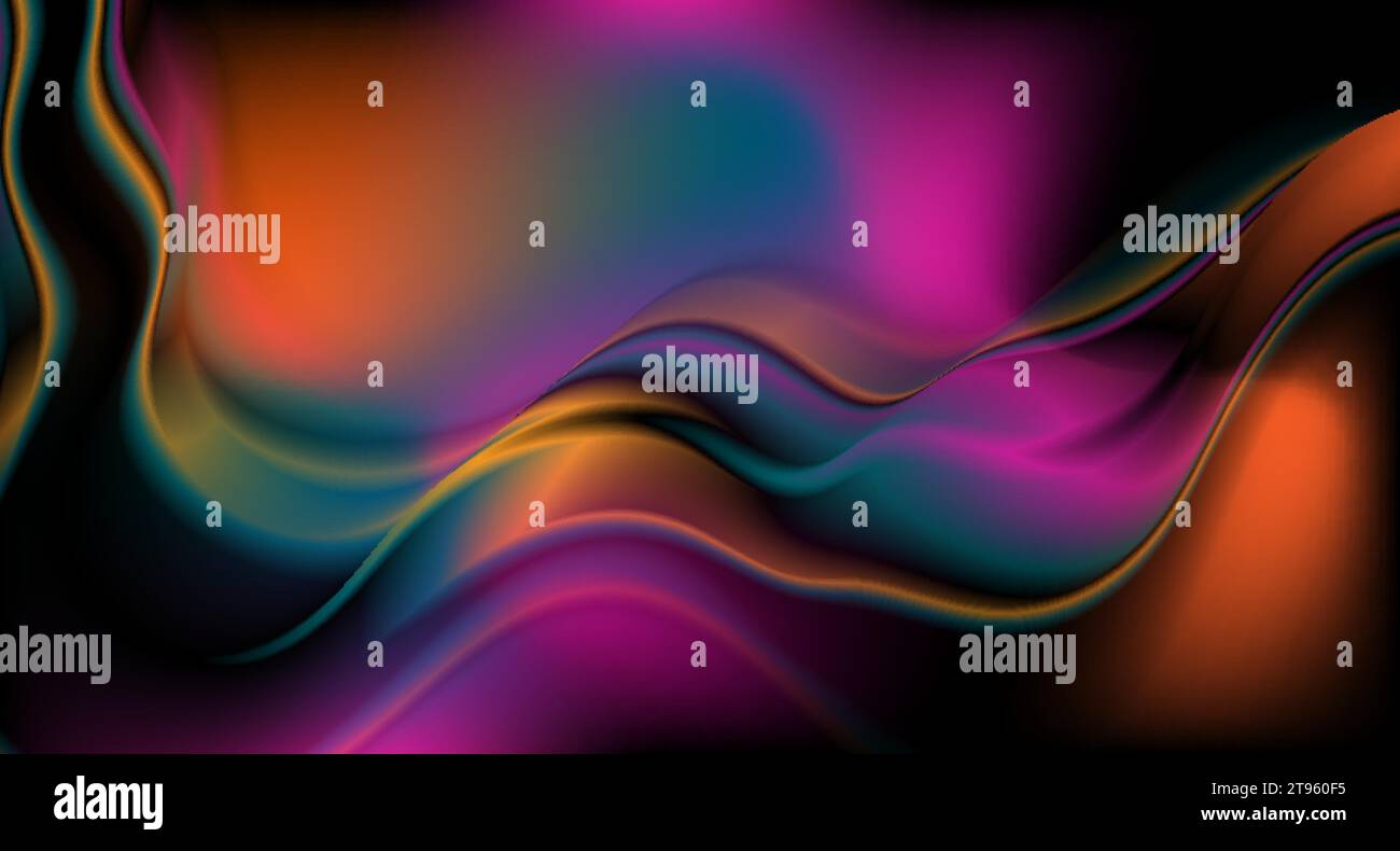Dark smooth liquid waves abstract background. Vector digital design ...