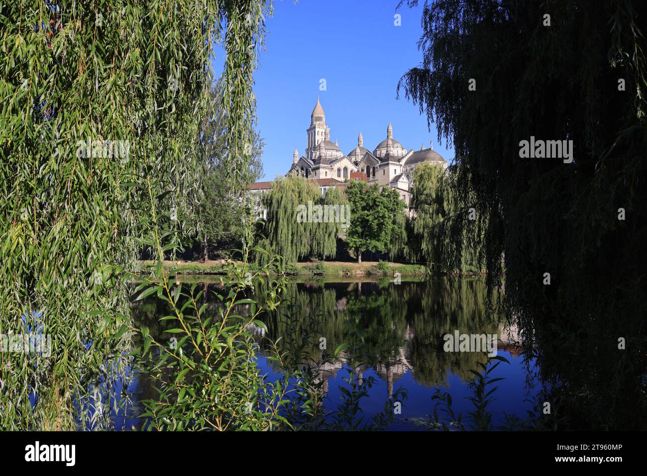 The Saint-Front Cathedral of Périgueux near the Isle River. Catholic ...