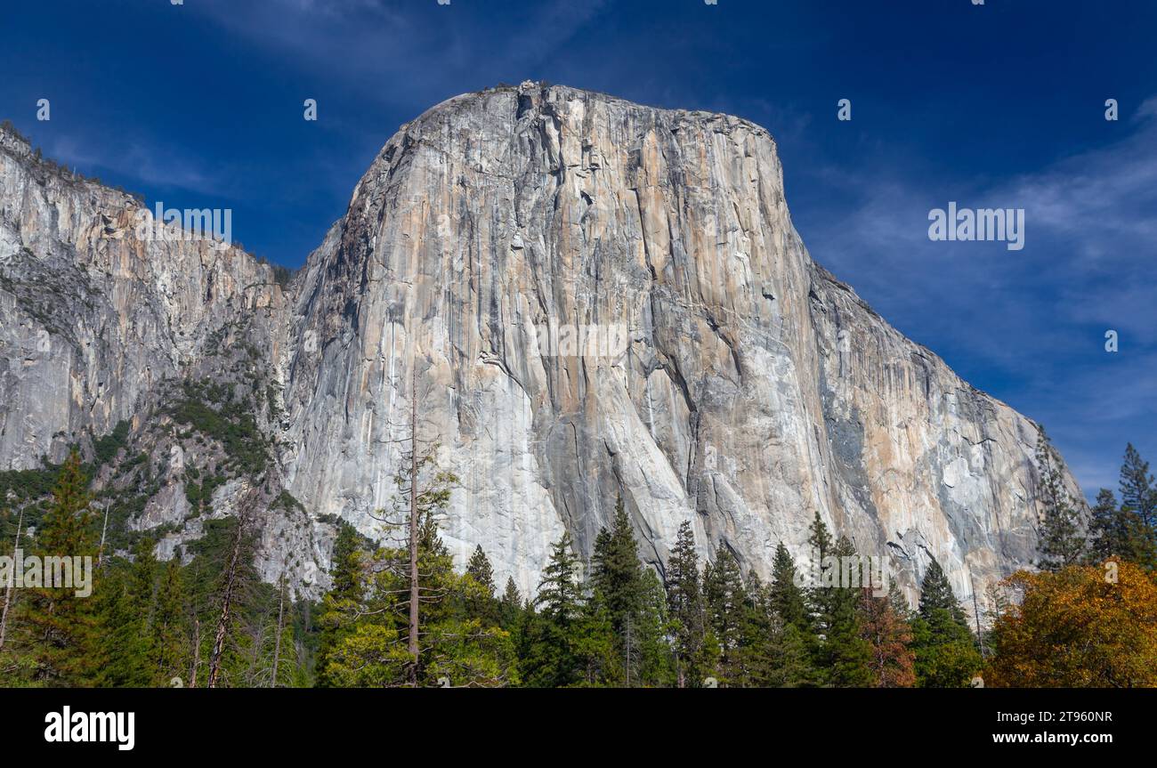 Famous El Capitan Granite Mountain Peak Rock Face, Yosemite Valley ...