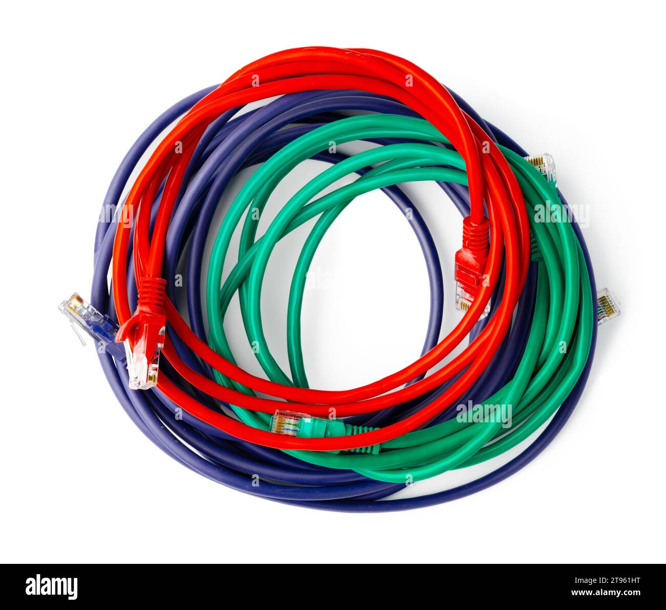 Colorful network cables switch on white background Stock Photo - Alamy