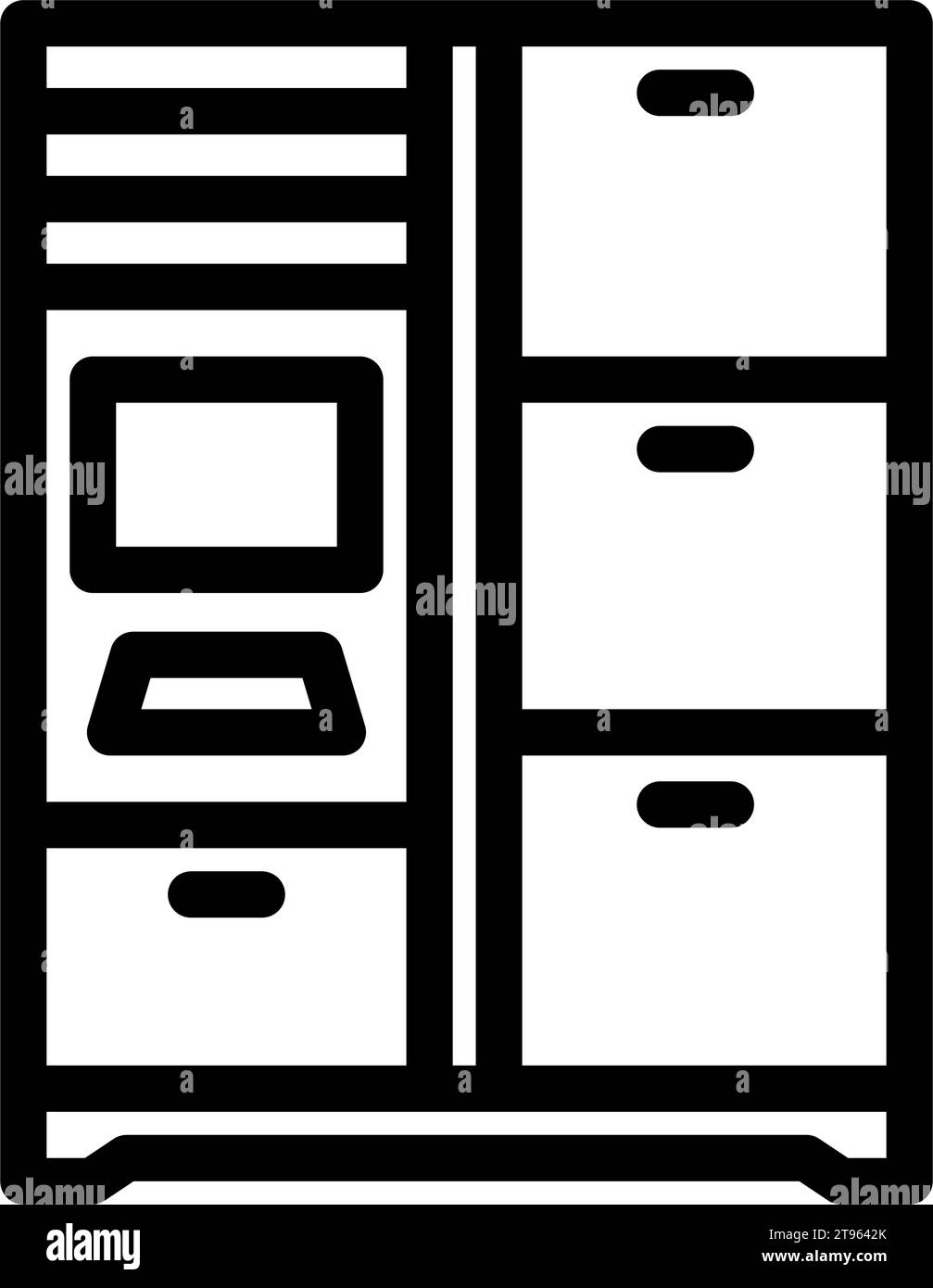 smart lockers autonomous delivery line icon vector illustration Stock ...