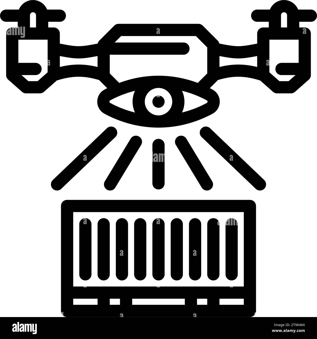 cargo inspection autonomous delivery line icon vector illustration ...