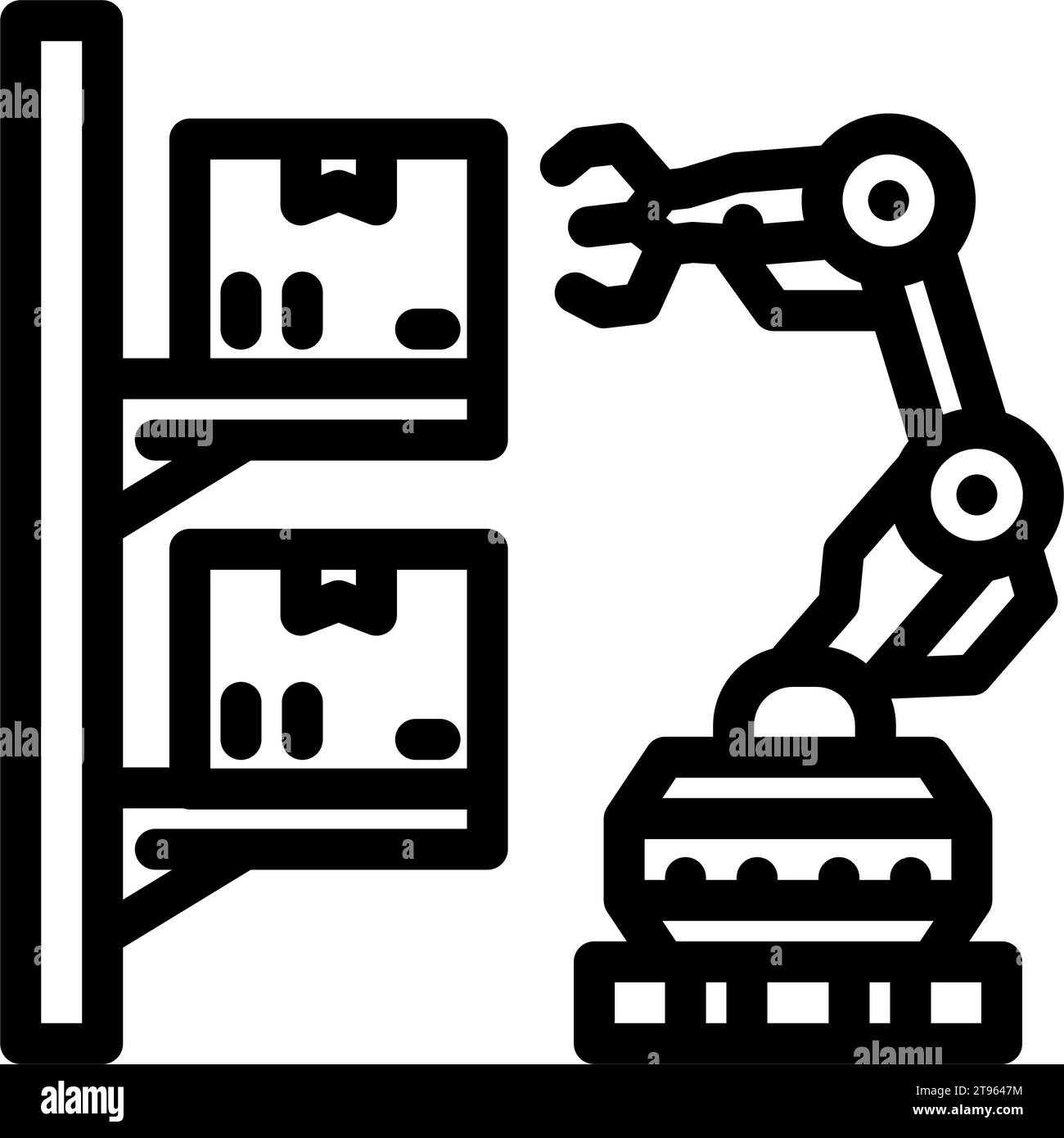 automated warehouse autonomous delivery line icon vector illustration Stock Vector Image & Art ...